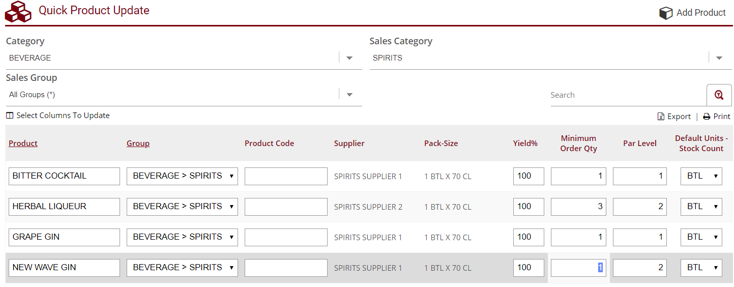 Quick Update - Products – StockTake Online